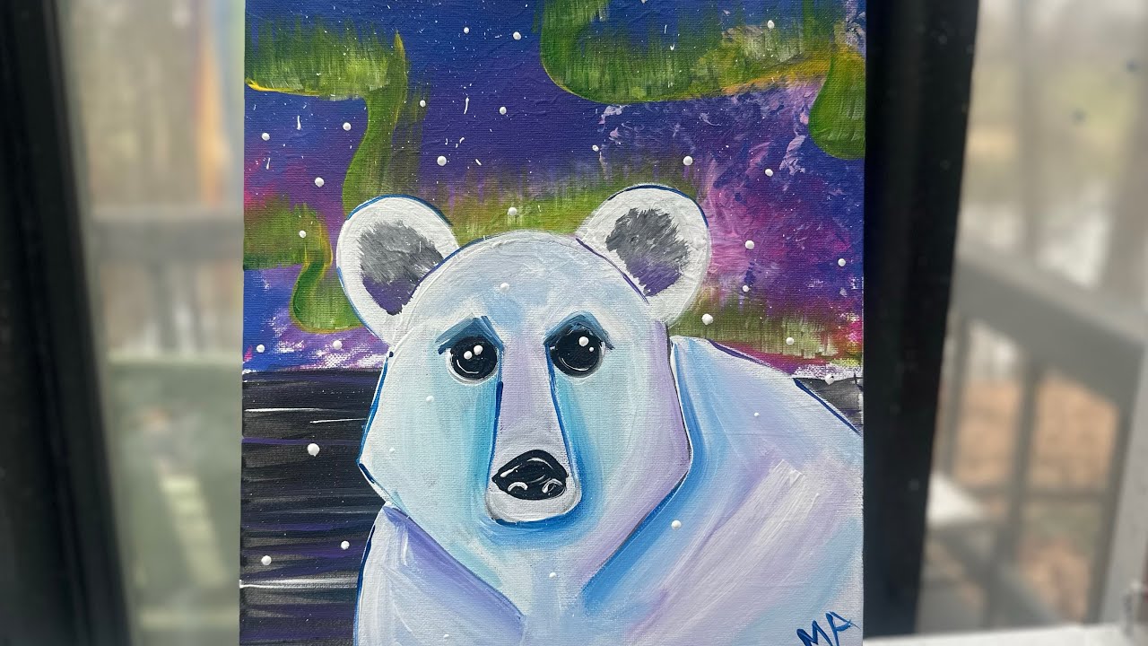 Polar Bear and Northern Lights