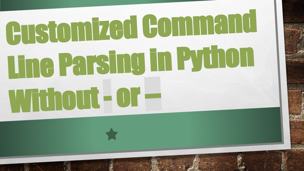 Customized Command Line Parsing in Python Without - or --