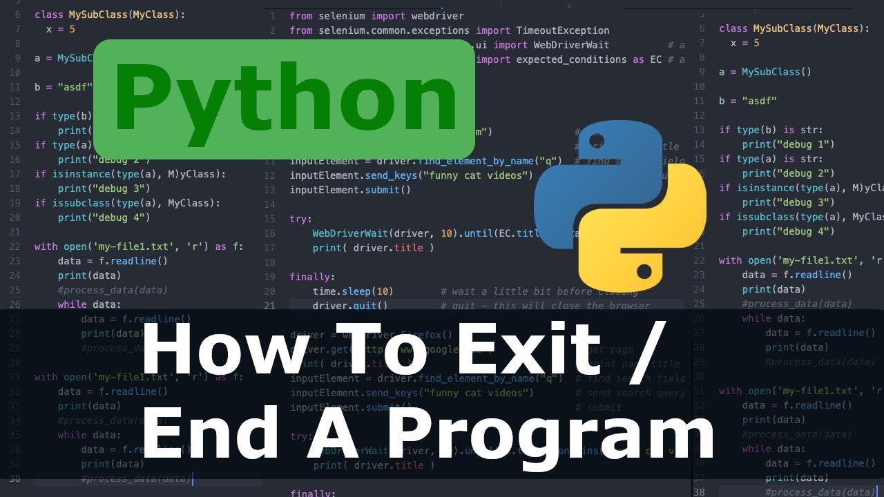 Python - How To Exit / End A Program