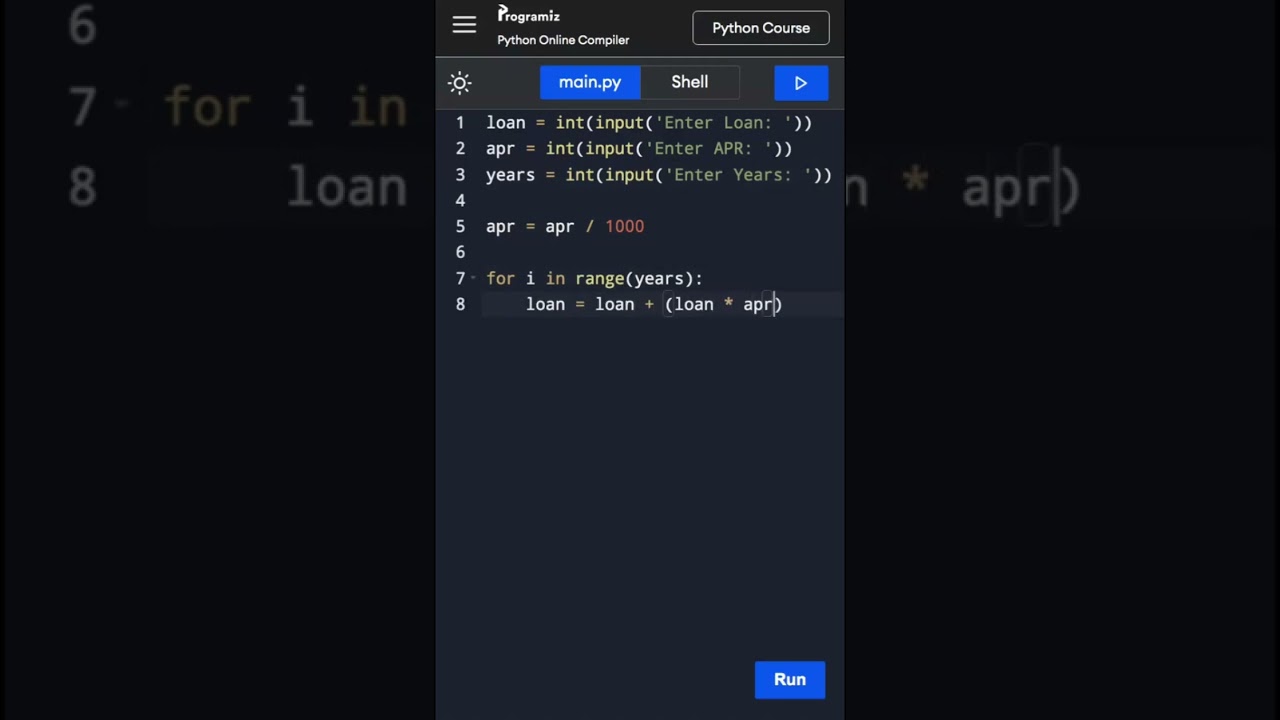For Loops in Python - Making a Loan Calculator