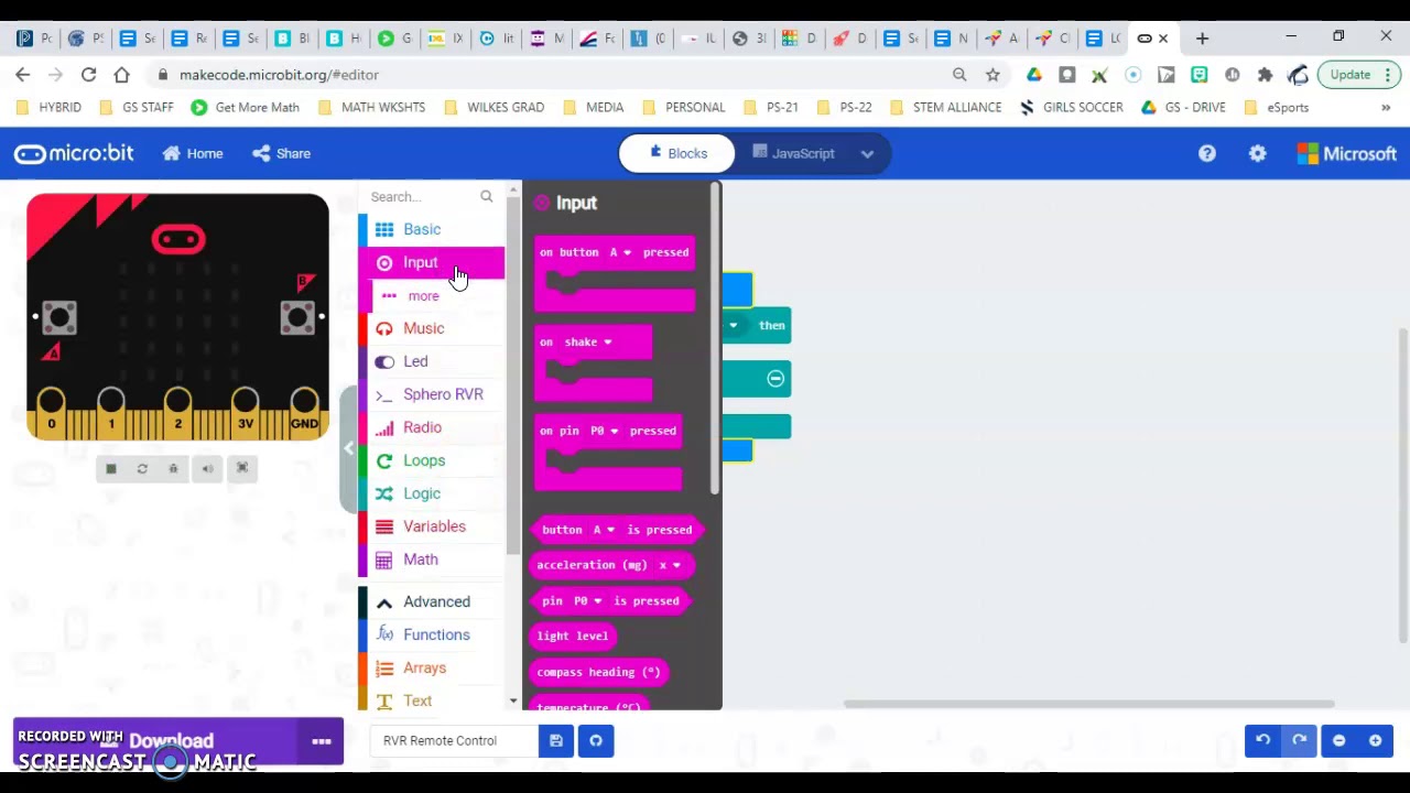 Adding RVR to Microbit