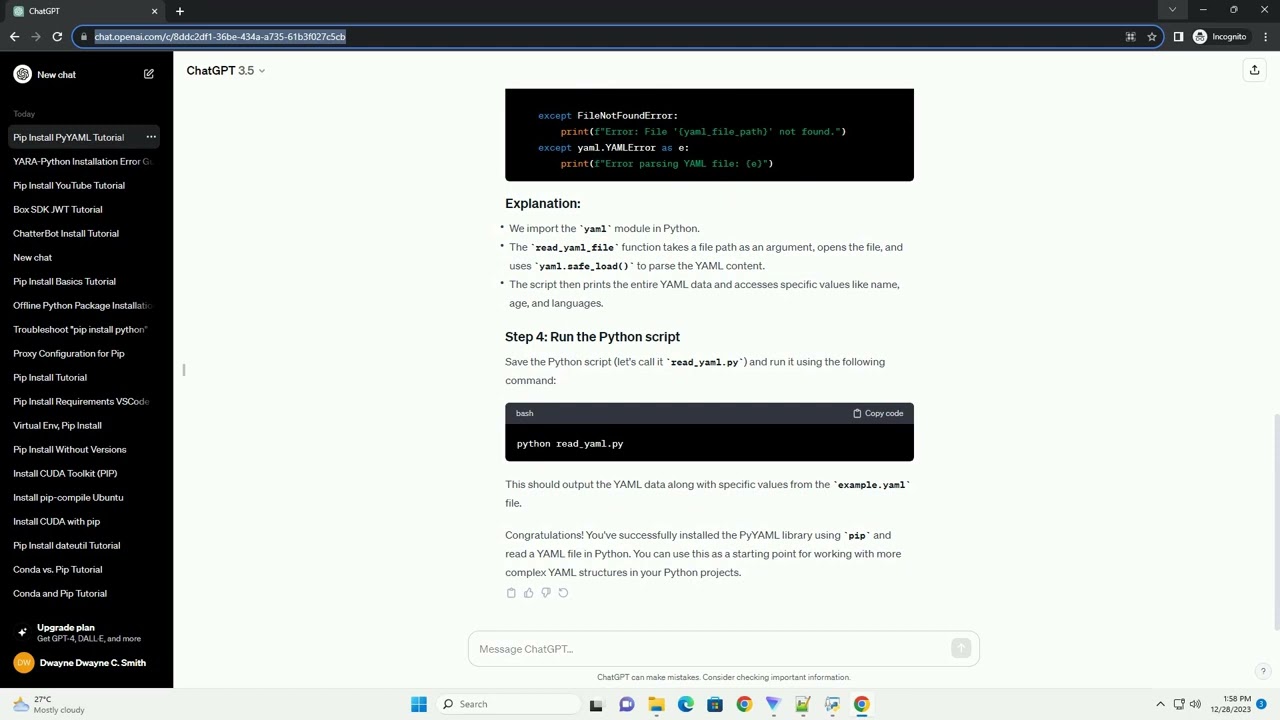 pip install python yaml