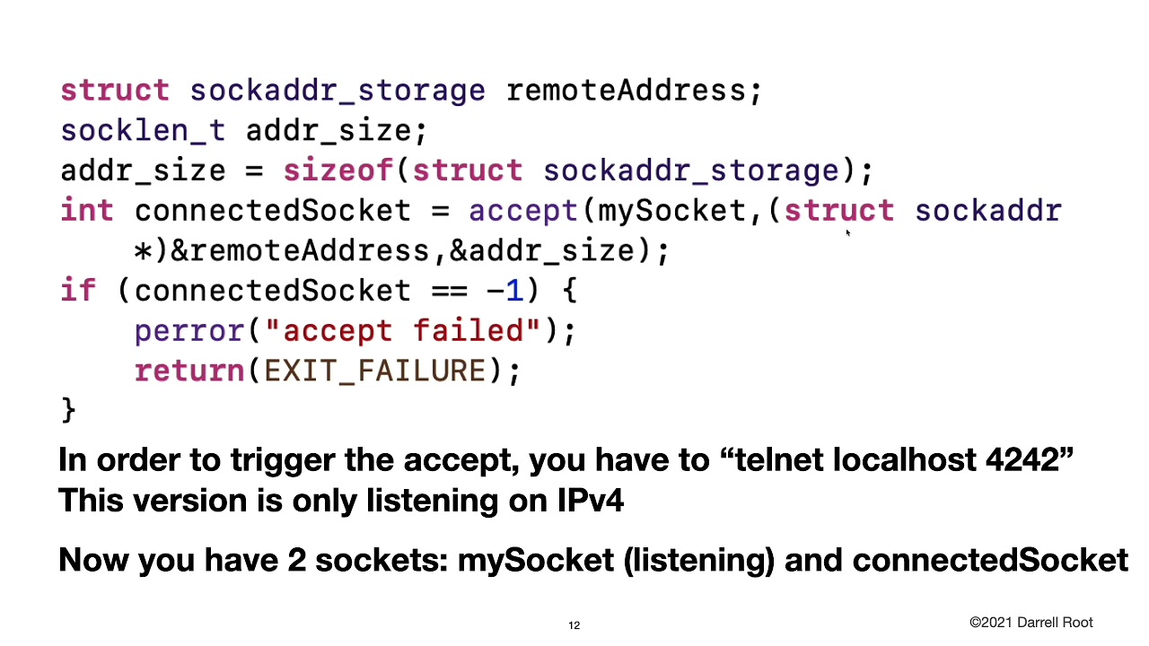 Using the Berkeley Socket API in the C Programming Language