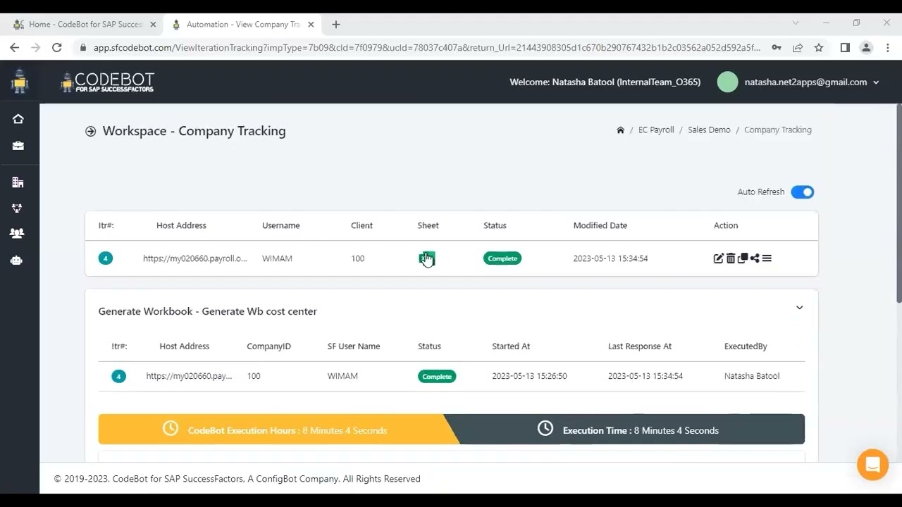 EC Payroll - Cost Center