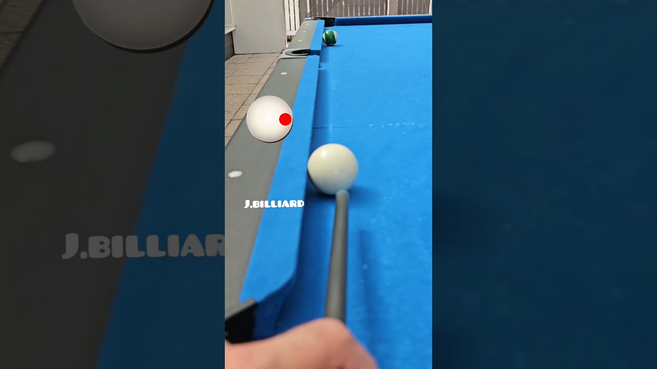 Applying All Spins To Cue Ball For The Ball Frozen Down The Rail #billiard #8ballpool #9ballpool