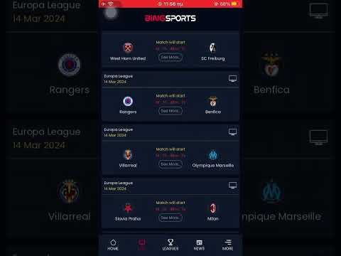BiNGSPORTS app for live streaming Football matches on Iphone
