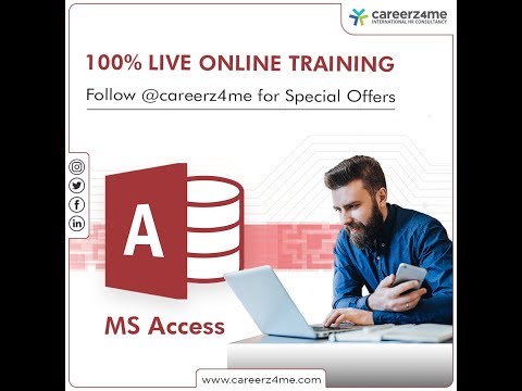 MS Access – 2010/2013/2016 Course- 100% Live Online Video Classroom