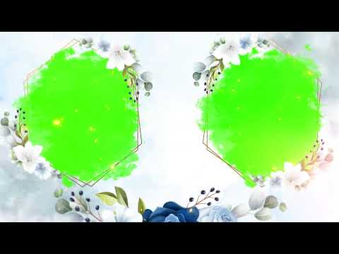 Floral wedding invitation green screen template | photo slideshow green screen template | Slideshow