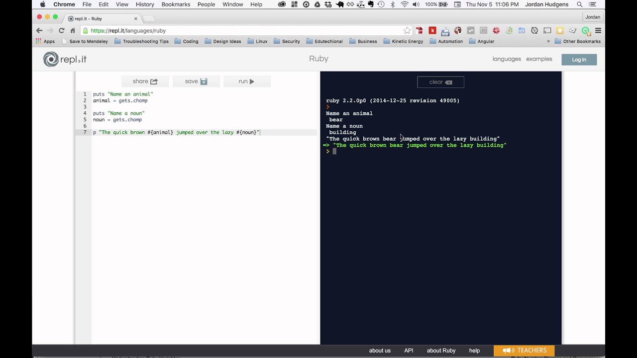 String interpolation in Ruby