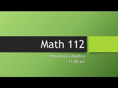 Math 112 - Sections 2.1 and the beginning of 2.2