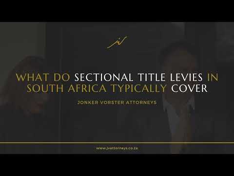 What does sectional title levies in South Africa typically cover?