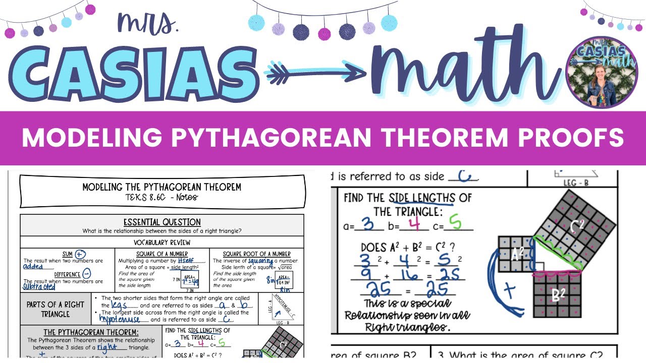 Modeling The Pythagorean Theorem Proofs | 8th Grade Math Pre-Algebra