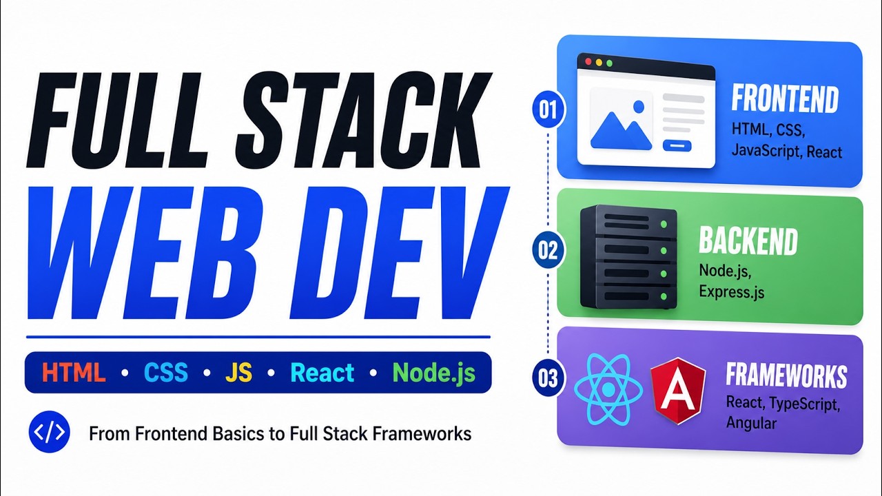 Modern Web Development Full Course: JavaScript, React, Node.js, Express, TypeScript & Angular