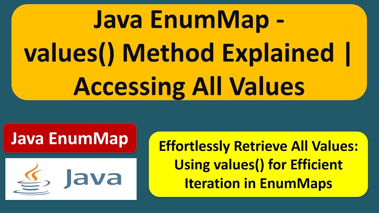 Java EnumMap - values() Method Explained | Accessing All Values | EnumMap in Java