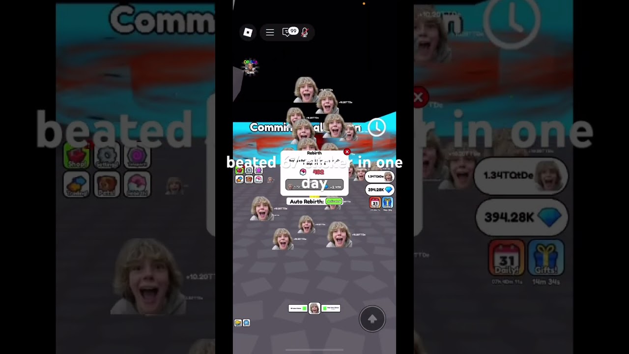 Beated 67 clicker in one day #roblox #67 #meme #unfunny