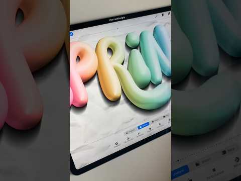 cute 3D lettering 🫶 #digitalart #shorts #cute #spring #drawing #colors #aesthetic #procreate #love