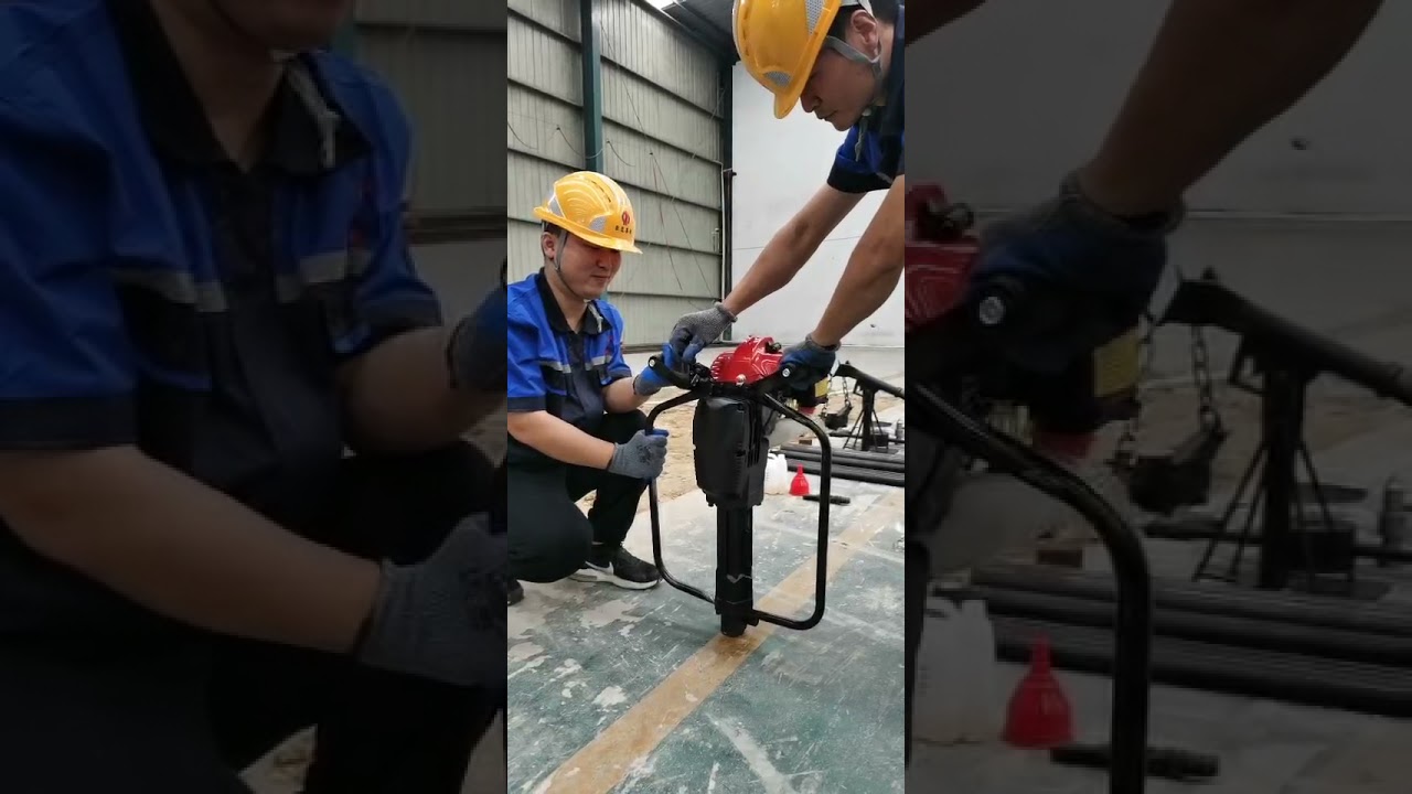 QTZ-1 soil drilling rig machine for soil test and survey, workshop operation demonstration.