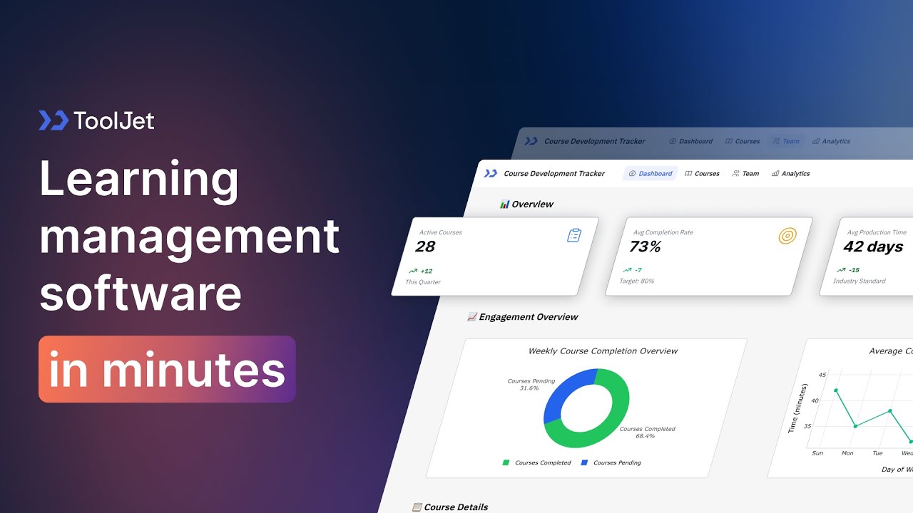 Build a Learning Management Dashboard in Minutes with ToolJet