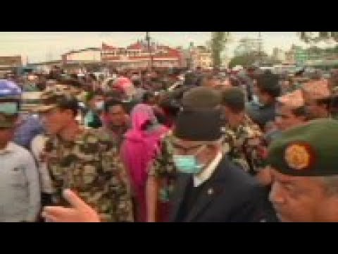 Nepali prime minister visits quake site