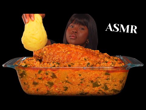 ASMR FUFU & EGUSI SOUP MUKBANG |Turkey wings| Nigerian food (No Talking) Soft Eating Sounds