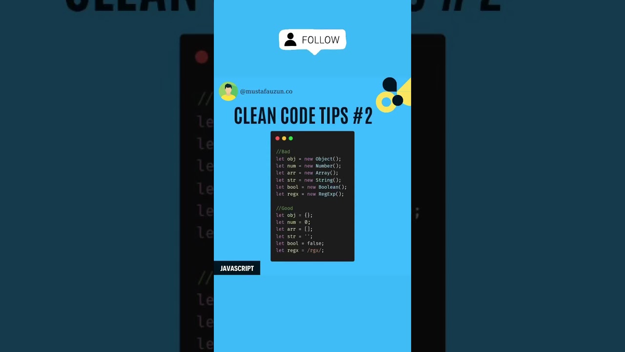 Javascript, Clean Code Tips - 2 #javascript #shorts