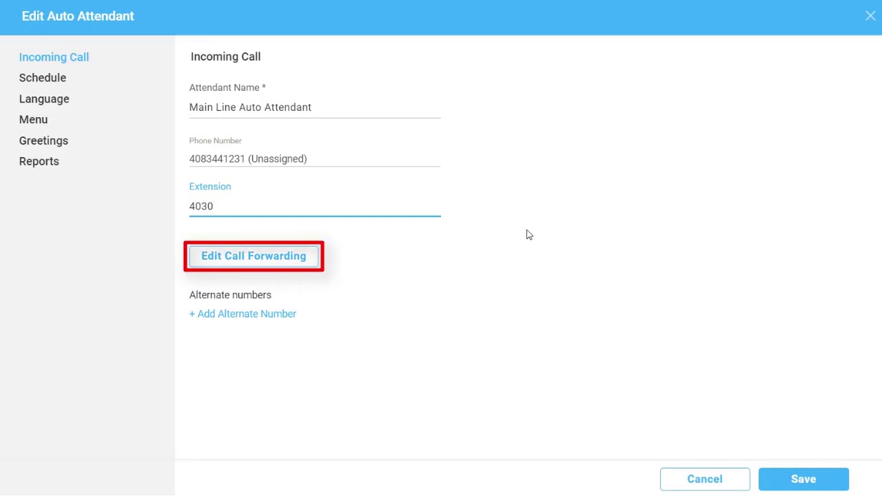 Webex calling – Auto attendants: Modifying the Profile