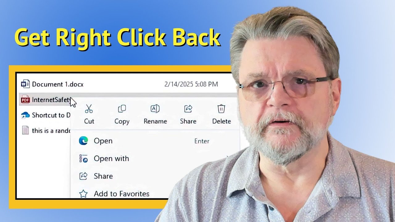 Restore the Right-Click Menu in Windows 11