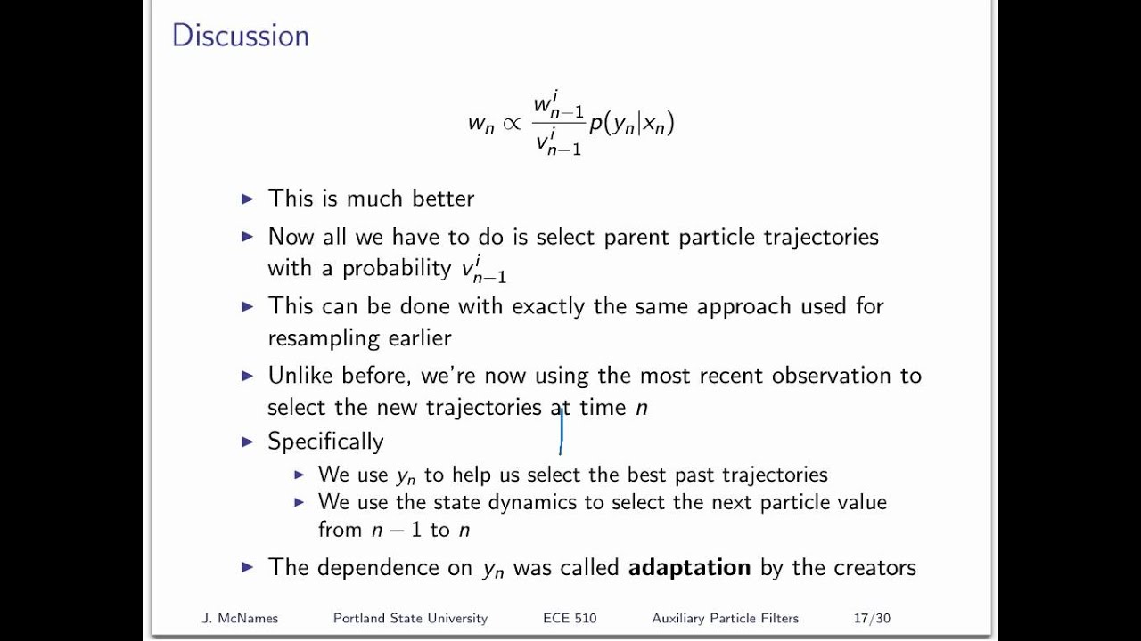 Auxiliary Particle Filters 1