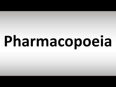 How to Pronounce Pharmacopoeia
