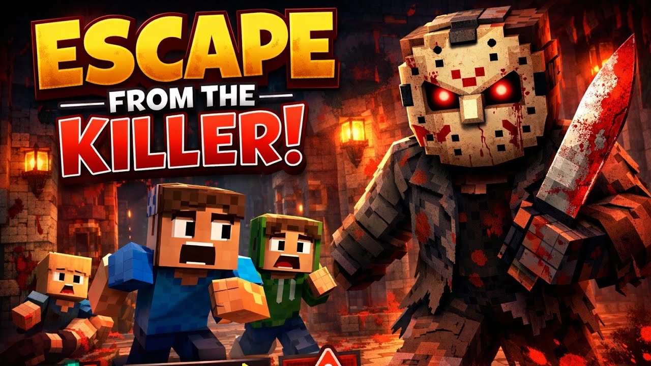 ESCAPE FROM THE KILLER in Minecraft! 😱🔥