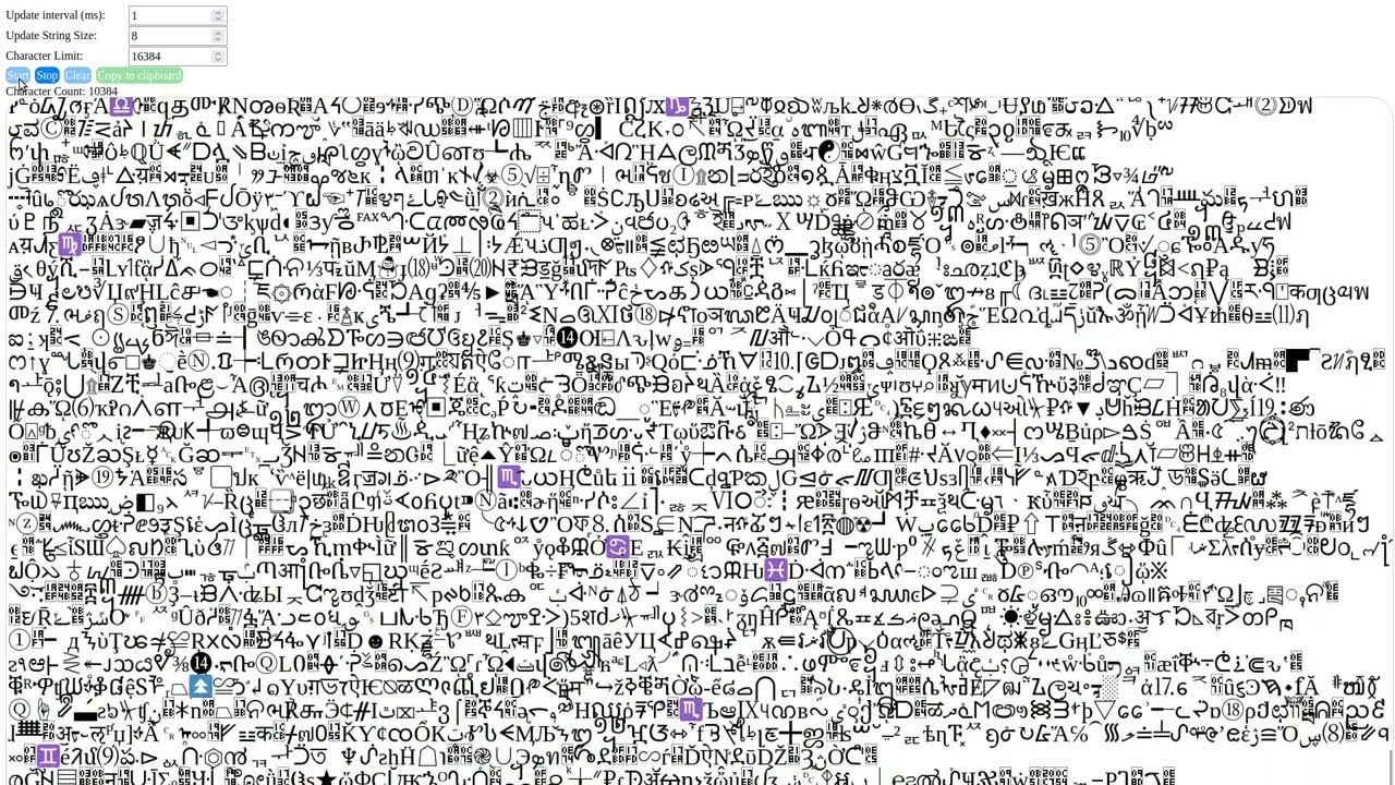 Random Unicode Character String Generator