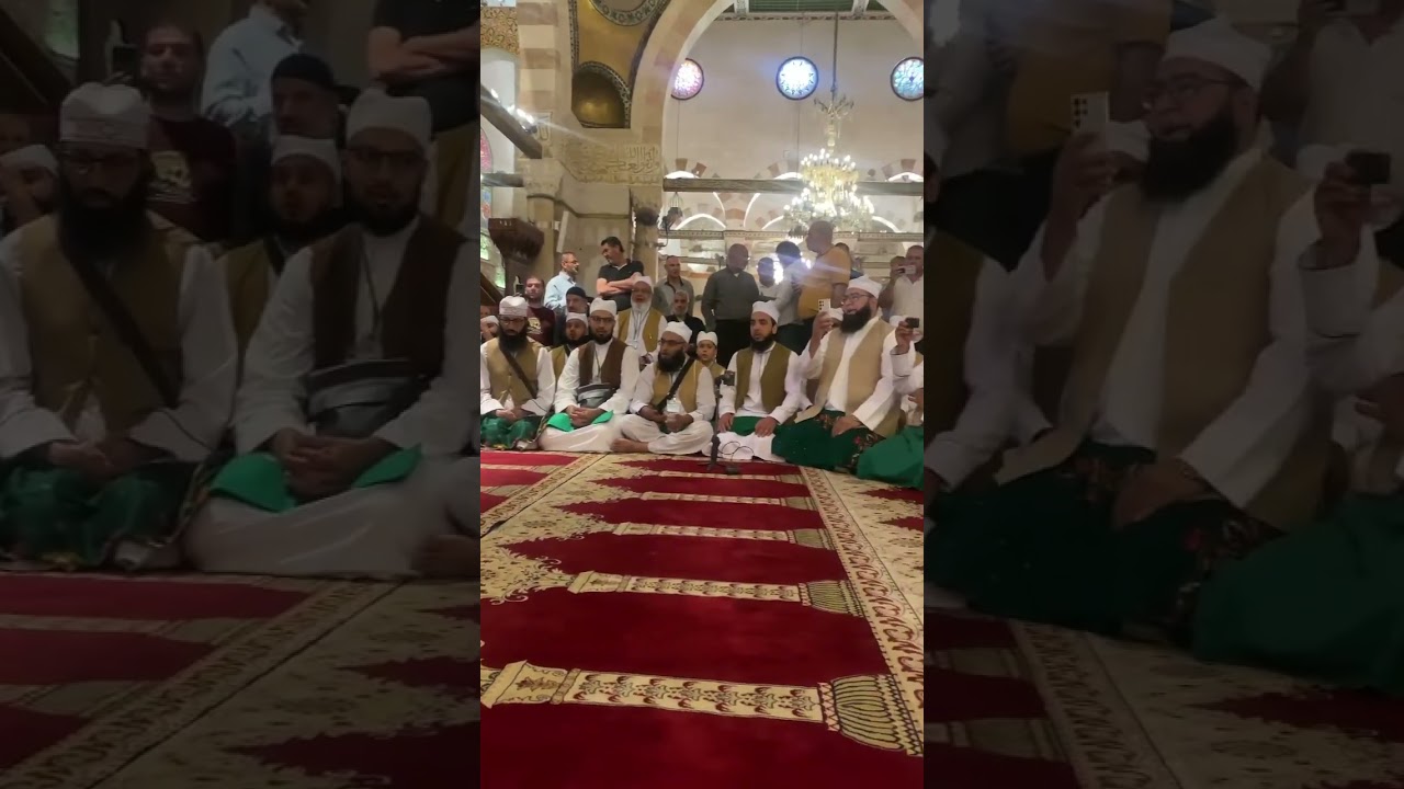 Shaykh and students reciting Qasidah Burdah in Masjid Qibli #naat#islam#palestine #masjidalaqsa#fyp