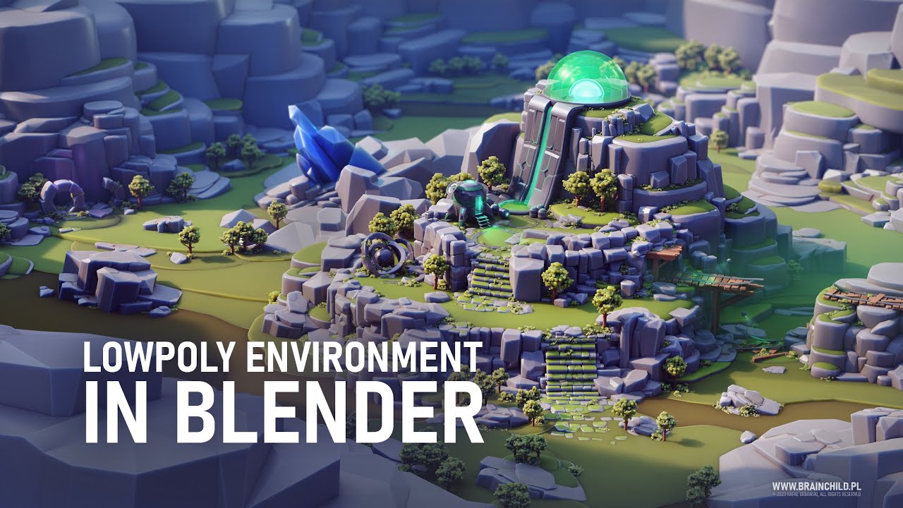 3D Modeling & Rendering - LOWPOLY ENVIRONMENT in BLENDER