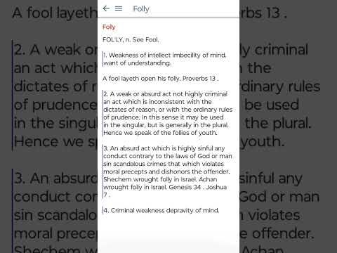 KJV definition for the word Folly #folly #kjvdefinitions #oldenglishwords #biblewords