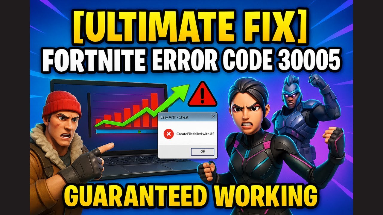 [ULTIMATE FIX] Fortnite Error Code 30005 | Easy Anti-Cheat CreateFile Failed | Guaranteed Working