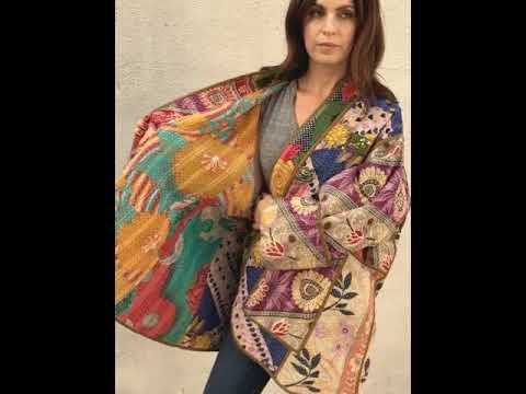 Upcycled vintage kantha jackets