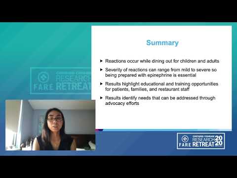Food Allergy Reactions Occurring in Restaurants | 2020 Research Retreat