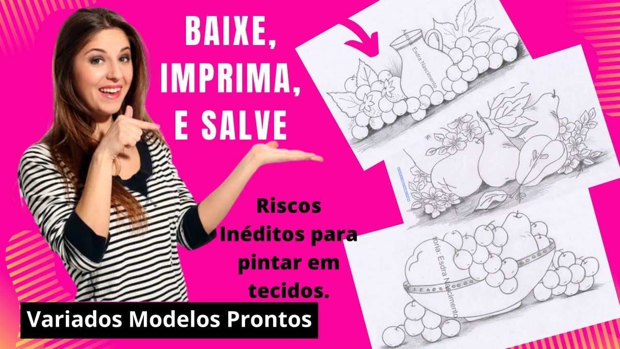 Baixar Rascunhos Inéditos para Pintura em Tecidos e Começar a Pintar