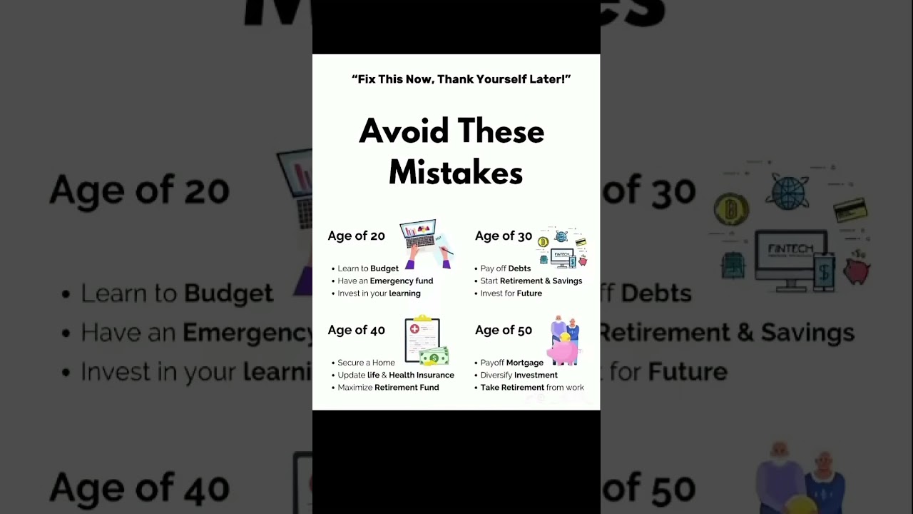 Avoid These Money Mistakes at Every Age | Financial Tips for 20s, 30s, 40s & 50s.