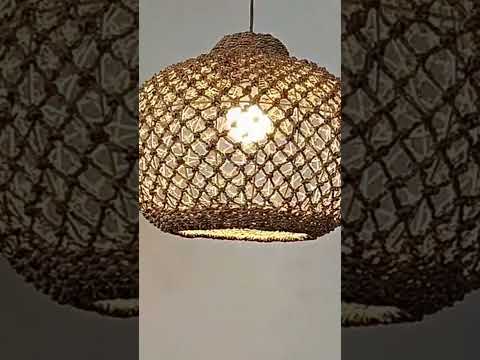 Woven Lamp Shade, Wicker Lighting, Pendant Light, Bed room Kitchen Ligh Handmade Home Deco