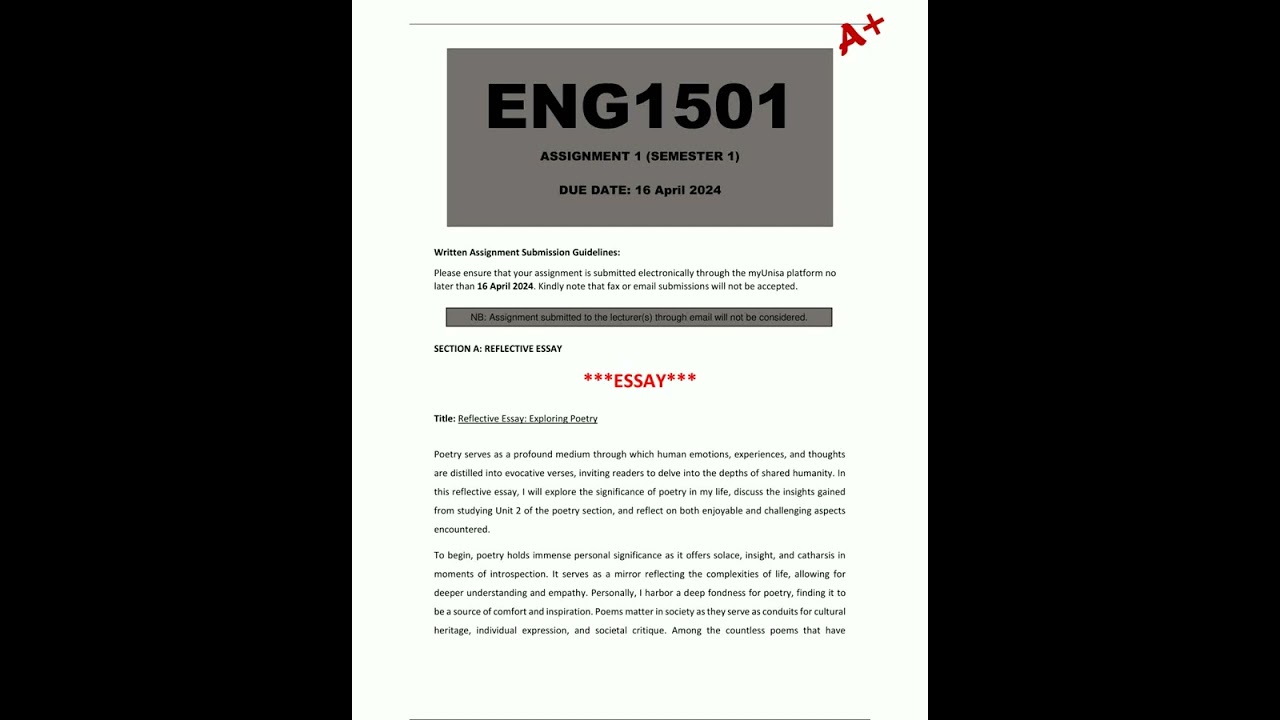 ENG1501 Assignment 1 Detailed Answers Semester 1 Due 16 April 2024