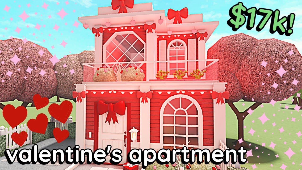 Building a VALENTINE'S Bloxburg Apartment! 2 Story Build Tutorial *Exterior*