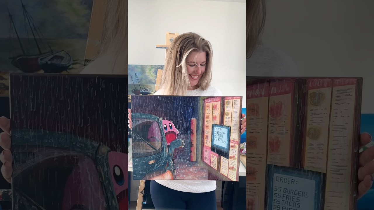 hope you find this saga as entertaining as i did 🤭 #kirby #painting #acrylicpainting #art