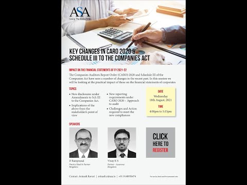 Key Changes in CARO 2020 & Schedule III to the Companies Act – Impact on the Financial Statements