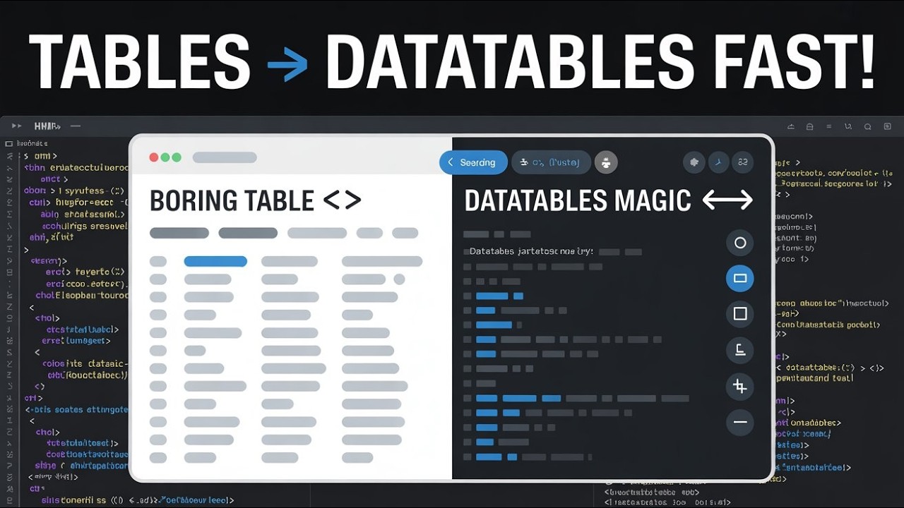 DataTables Tutorial 2025: HTML Tables to Interactive DataTables (CDN vs Local)
