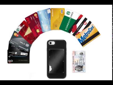 ZVE iPhone 7 Card Holder Wallet Case in Black
