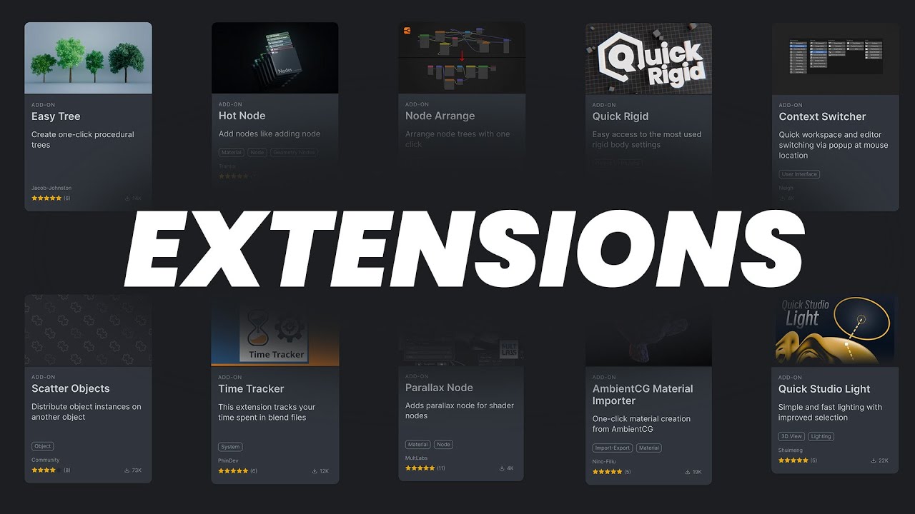 10 Awesome Free Blender Extensions - Addons