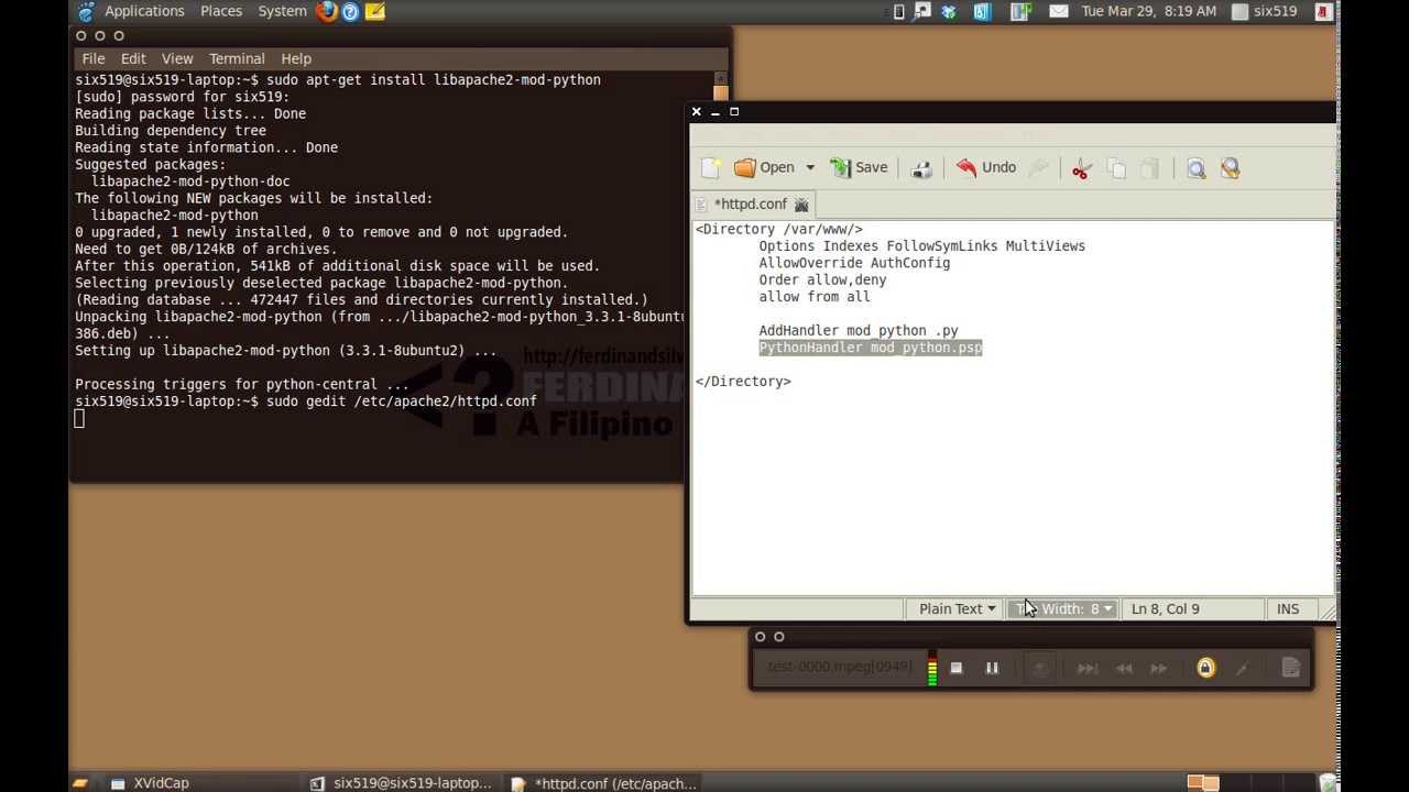Apache and mod_python (PSP Handler)