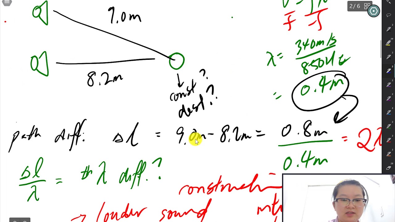 6.8 wave interference worksheet question 4_path difference_constructive and destructive interference