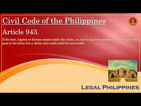 If An Heir Legatee Or Devisee Can't Make The Choice Granted By The Testator | Civil Code Article 943